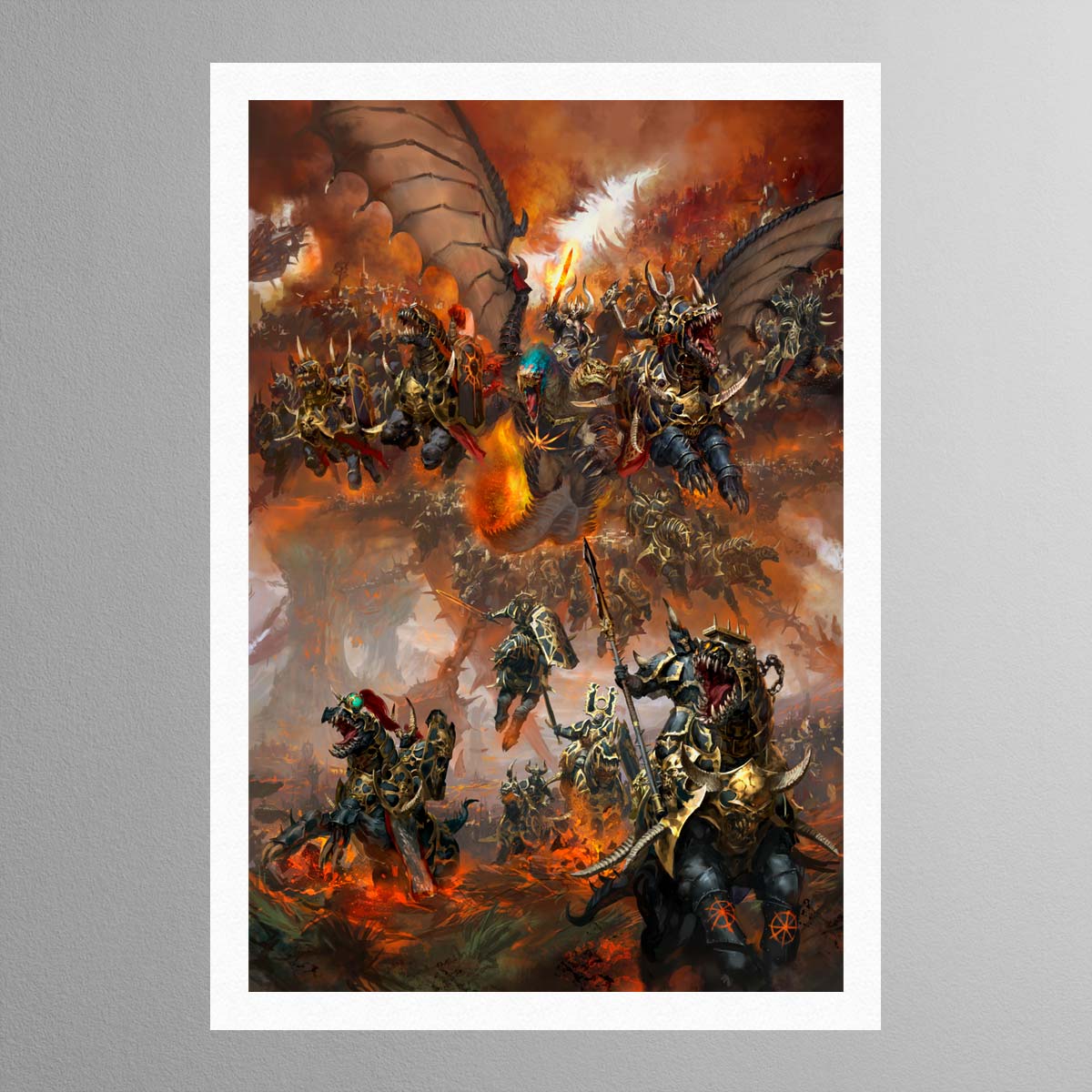 Archaon Everchosen and the Varanguard Art Print – Age of Sigmar ...