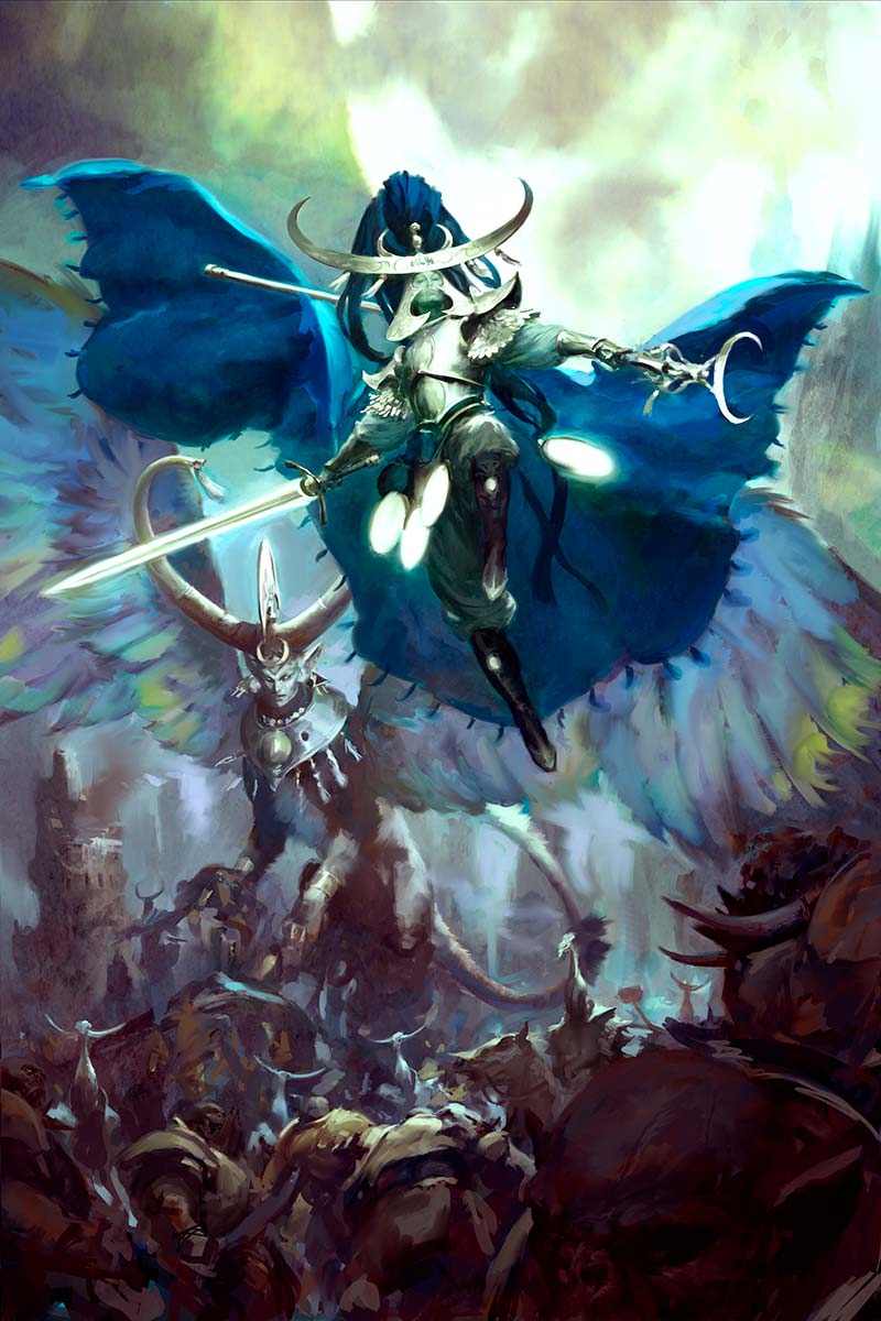 Archmage Teclis and Celennar, Spirit of Hysh - Warhammer Art