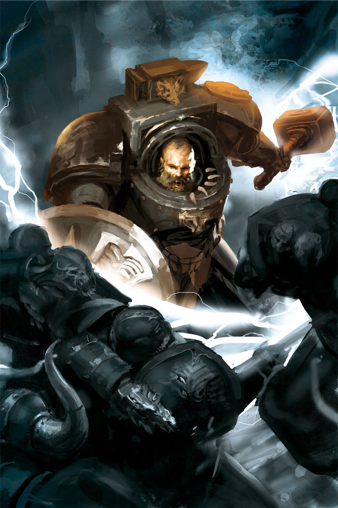 Arjac Rockfist Art Print – Warhammer 40K Collectible – Warhammer Art