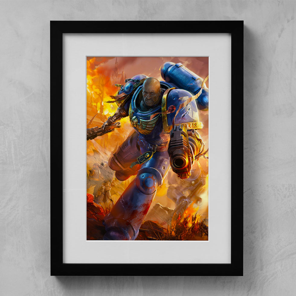 Battle-brother Chairon Art Print – Game Artwork – Warhammer Art