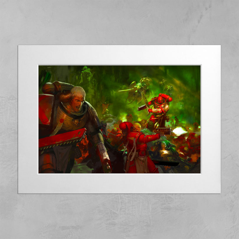 Blood Angels Assault Art Print – Warhammer 40K Collectible – Warhammer Art