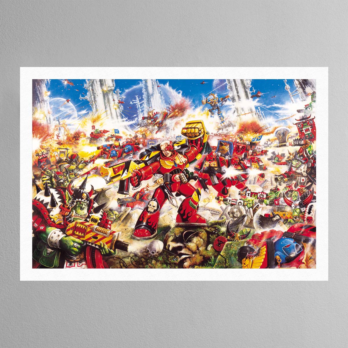 Blood Angel vs Orks Art Print – Warhammer 40K Collectible – Warhammer Art