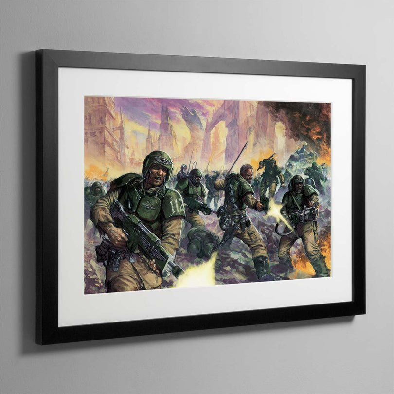 Cadian Infantry Art Print – Warhammer 40K Collectible – Warhammer Art