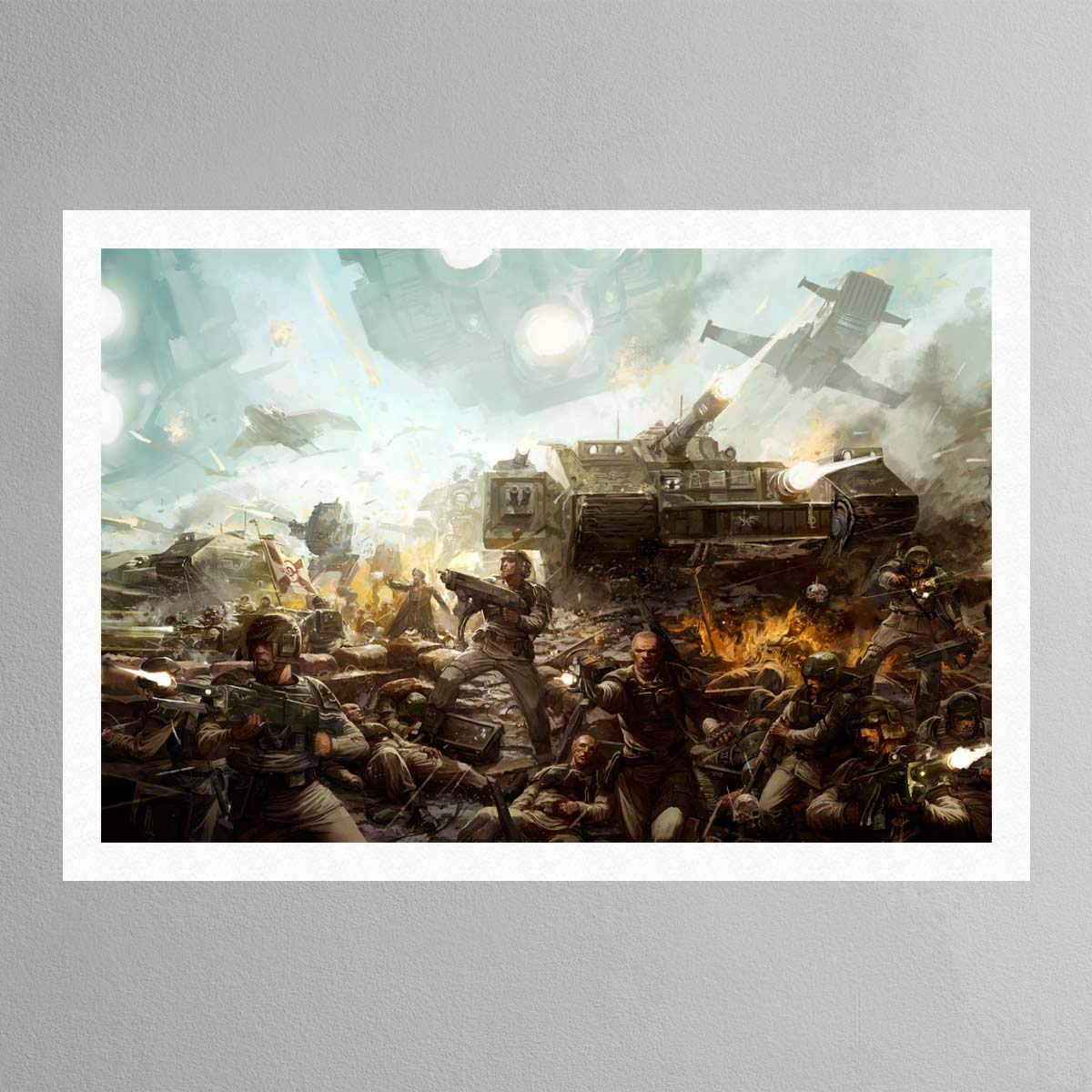 Cadian Shock Troops Art Print – Warhammer 40K Collectible – Warhammer Art