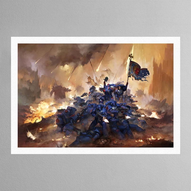 Crimson Fists Art Print – Warhammer 40K Collectible – Warhammer Art