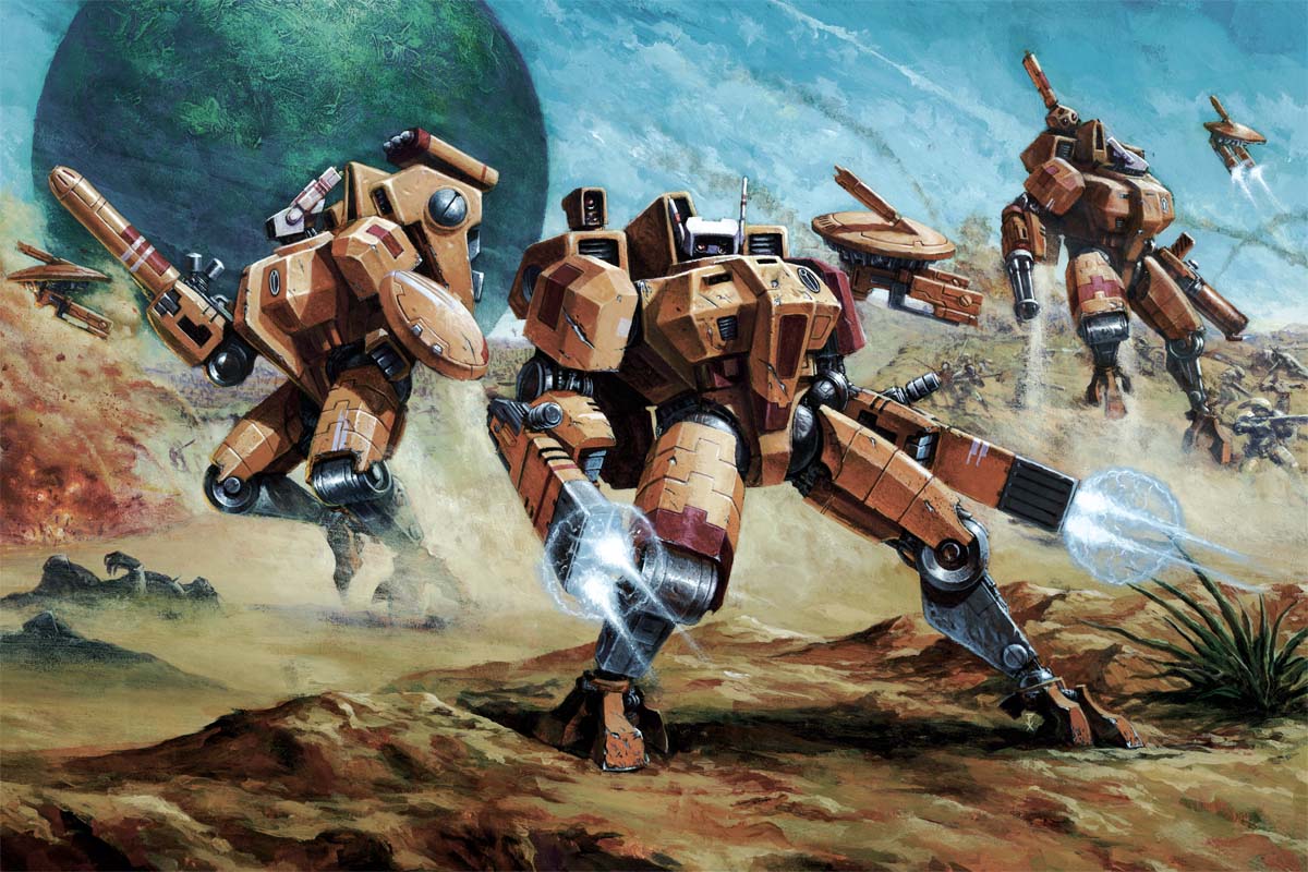 Crisis Battlesuits Art Print – Warhammer 40K Collectible – Warhammer Art