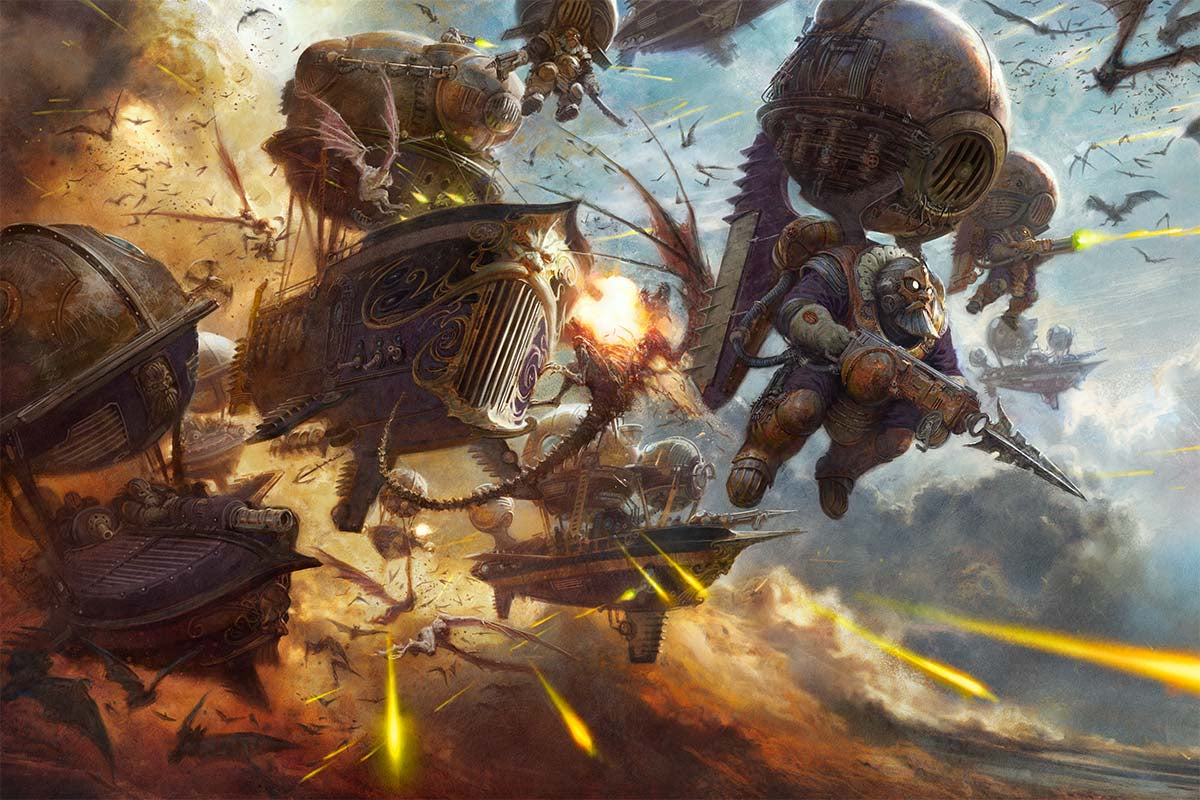 Kharadron Overlords vs Flesh-eater Courts Art Print – Age of Sigmar ...