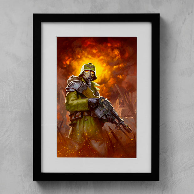 Krieg Trooper Art Print – Warhammer 40K Collectible – Warhammer Art