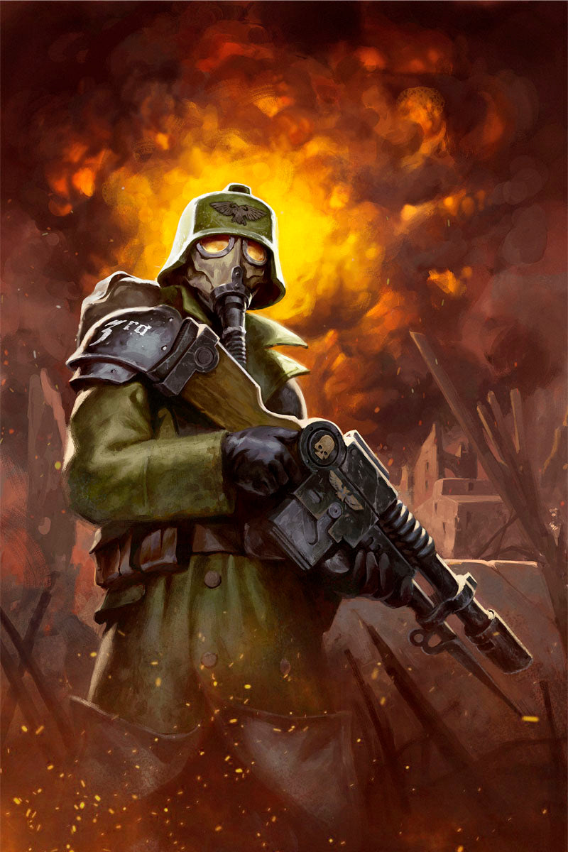 Krieg Trooper Art Print – Warhammer 40K Collectible – Warhammer Art