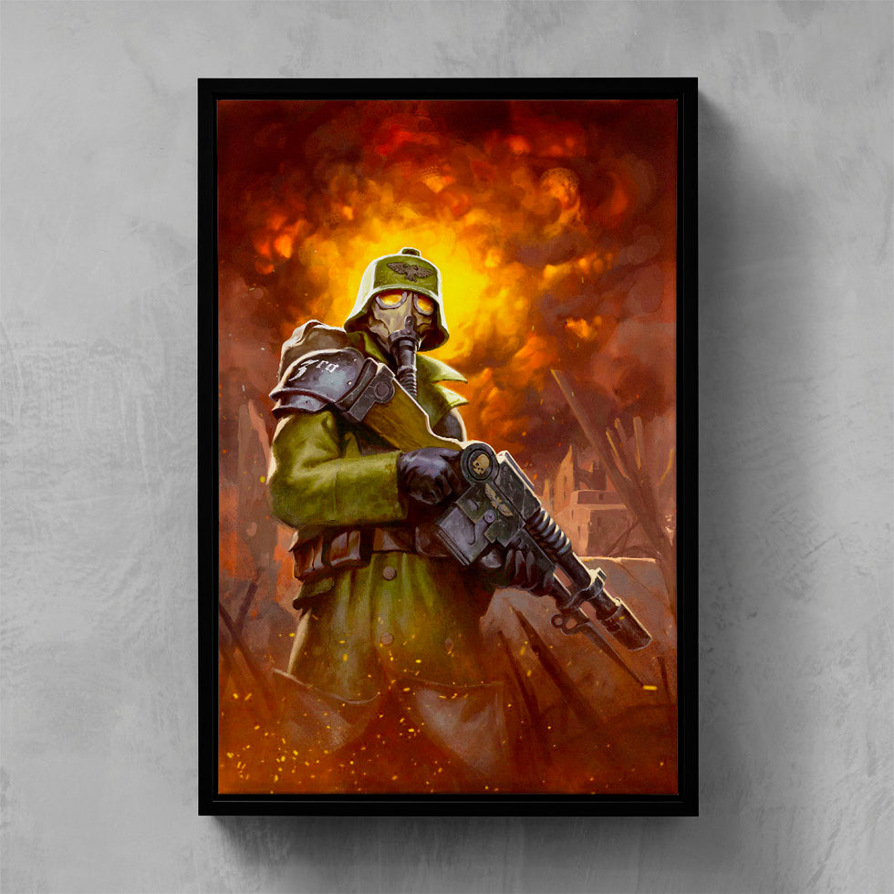 Krieg Trooper Art Print – Warhammer 40K Collectible – Warhammer Art