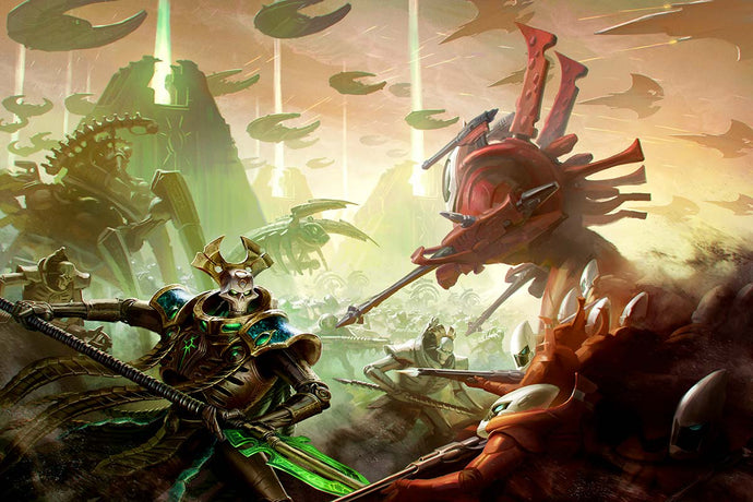 Necrons vs Aeldari Art Print – Warhammer 40K Collectible – Warhammer Art