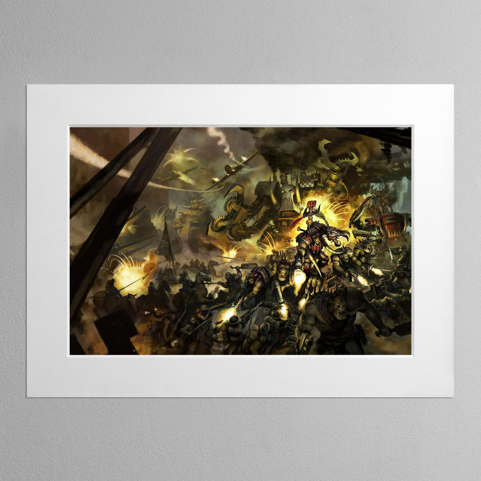 Ork Waaagh! Art Print – Warhammer 40K Collectible – Warhammer Art