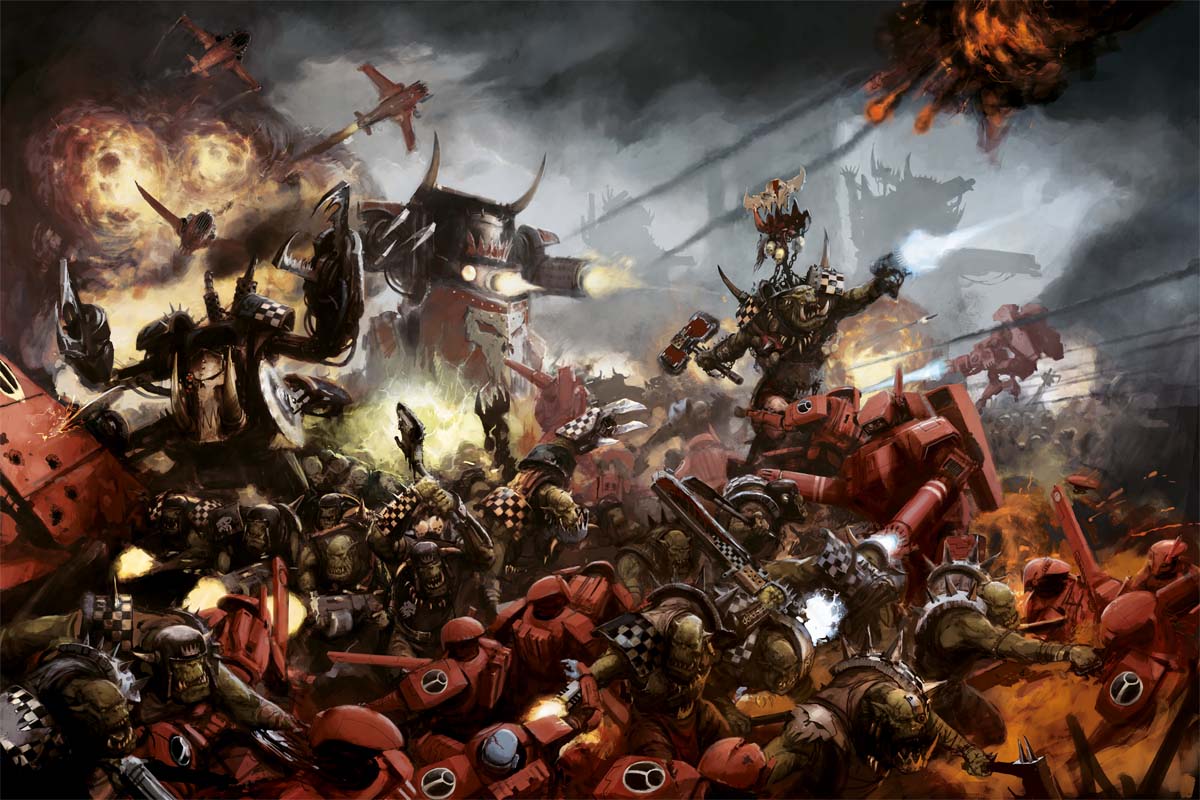 Orks vs T'au Art Print – Warhammer 40K Collectible – Warhammer Art