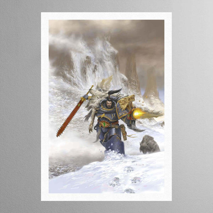 Ragnar Blackmane Art Print – Warhammer 40K Collectible – Warhammer Art