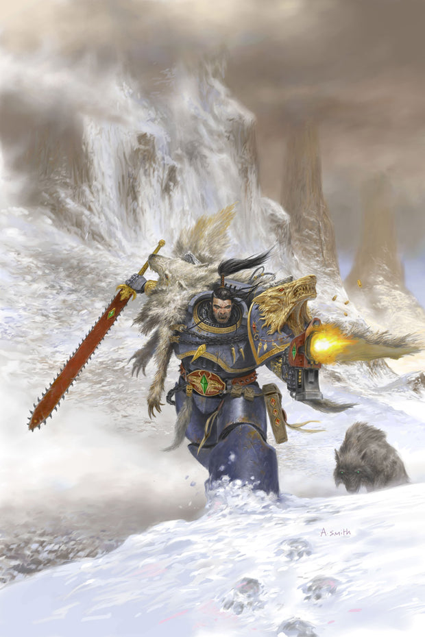 Ragnar Blackmane Art Print – Warhammer 40K Collectible – Warhammer Art