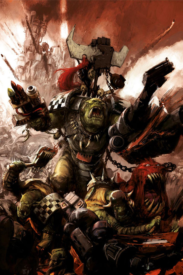Grukk Facebiter Art Print – Warhammer 40K Collectible – Warhammer Art