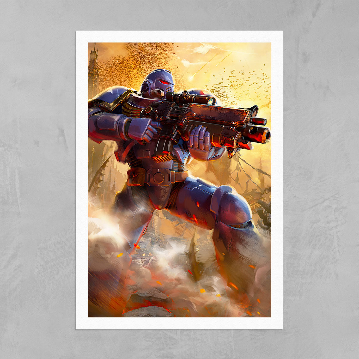 Space Marine 2 Ultramarines Intercessor Art Print – Game Artwork ...