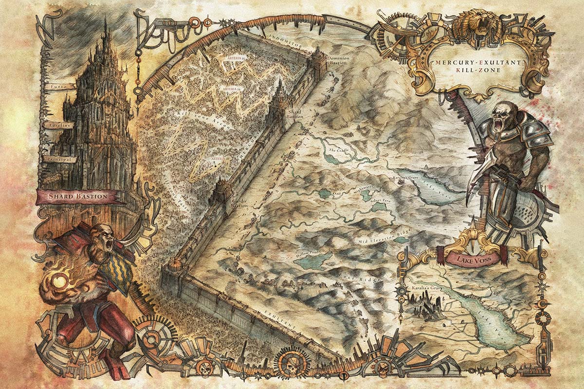 Siege of Terra Mortis Mercury Gate Map Art Print – The Horus Heresy ...
