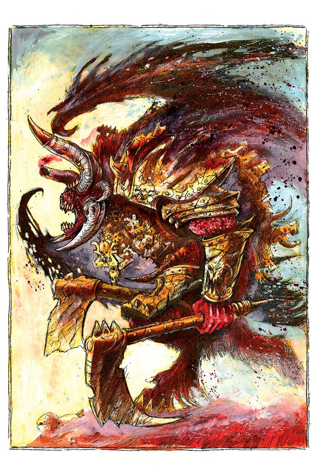 Skarbrand the Blood Thirster Art Print – Warhammer 40K Collectible ...