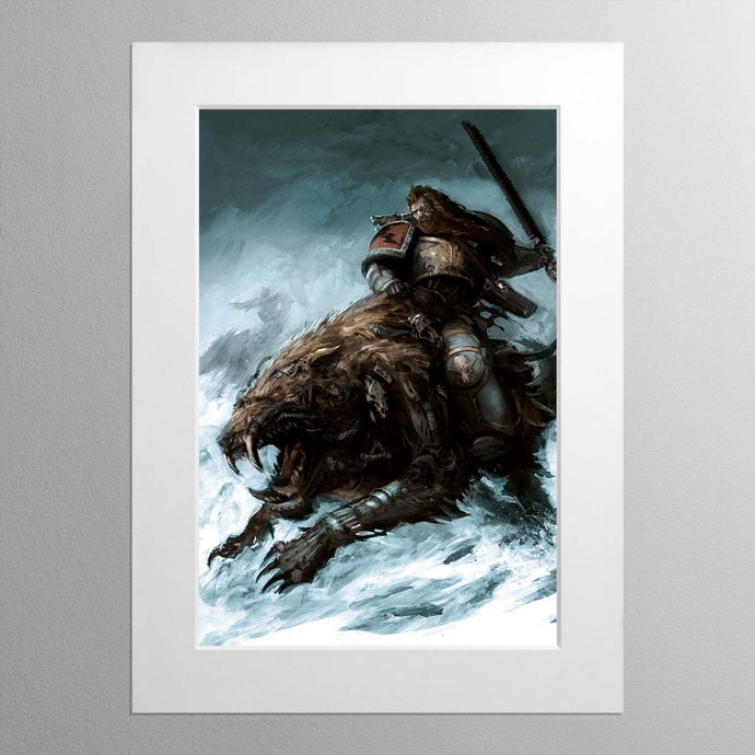 Space Wolf on Thunderwolf Art Print – Warhammer 40K Collectible ...