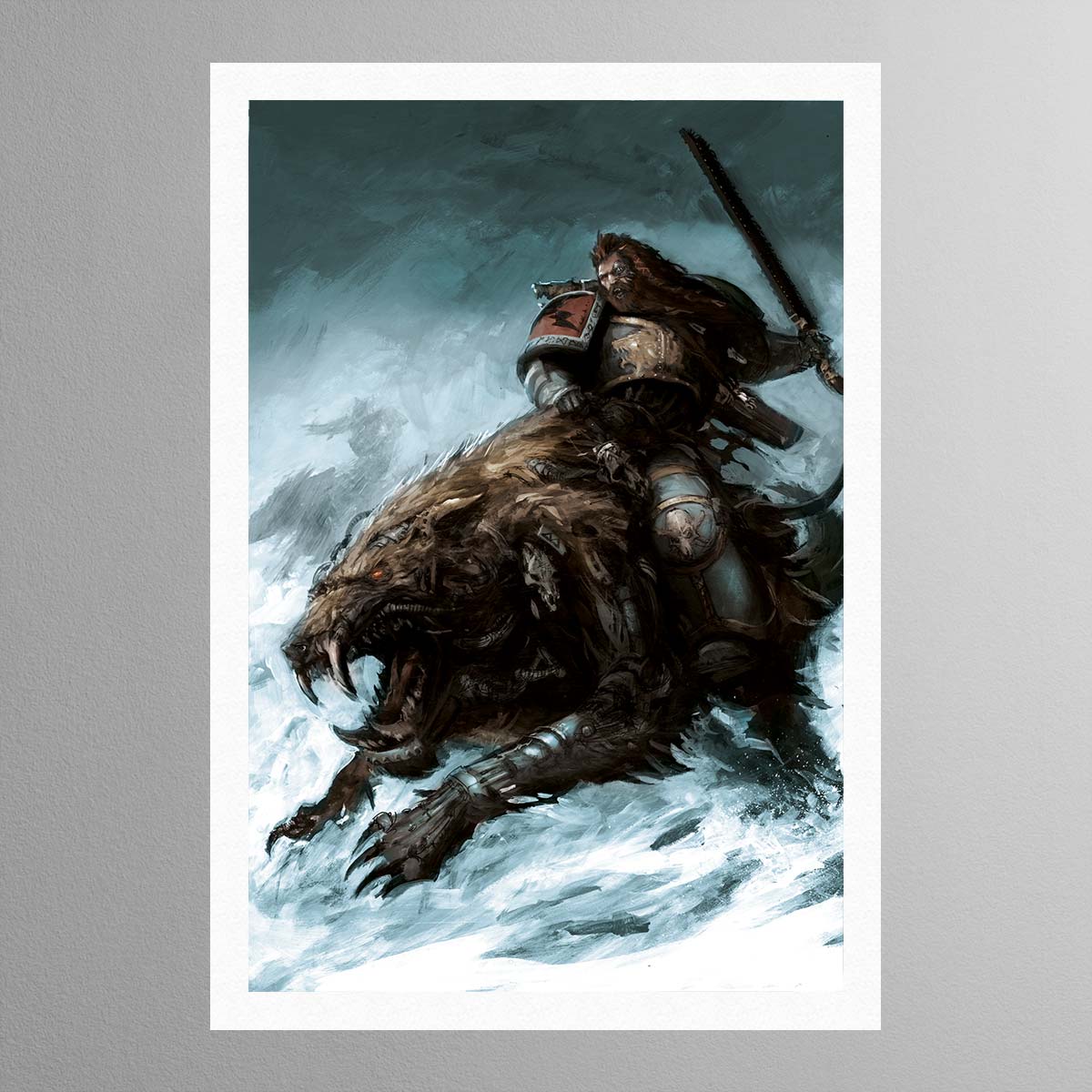 Space Wolf on Thunderwolf Art Print – Warhammer 40K Collectible ...