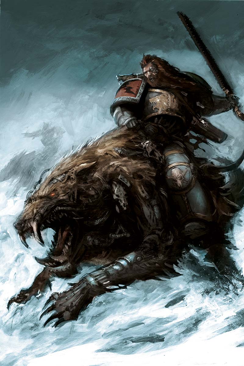 Space Wolf on Thunderwolf Art Print – Warhammer 40K Collectible ...