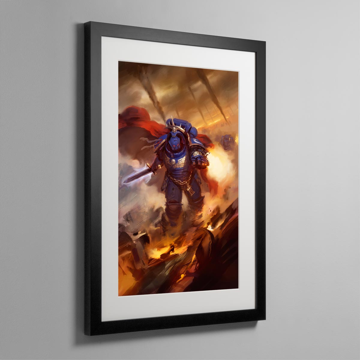 Ultramarines Captain in Gravis Armour Art Print – Warhammer 40K ...