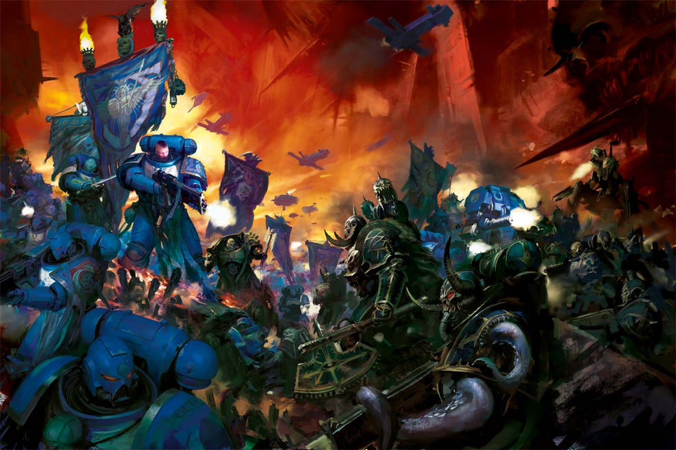 Ultramarines vs Chaos Space Marines Art Print – Warhammer 40K ...